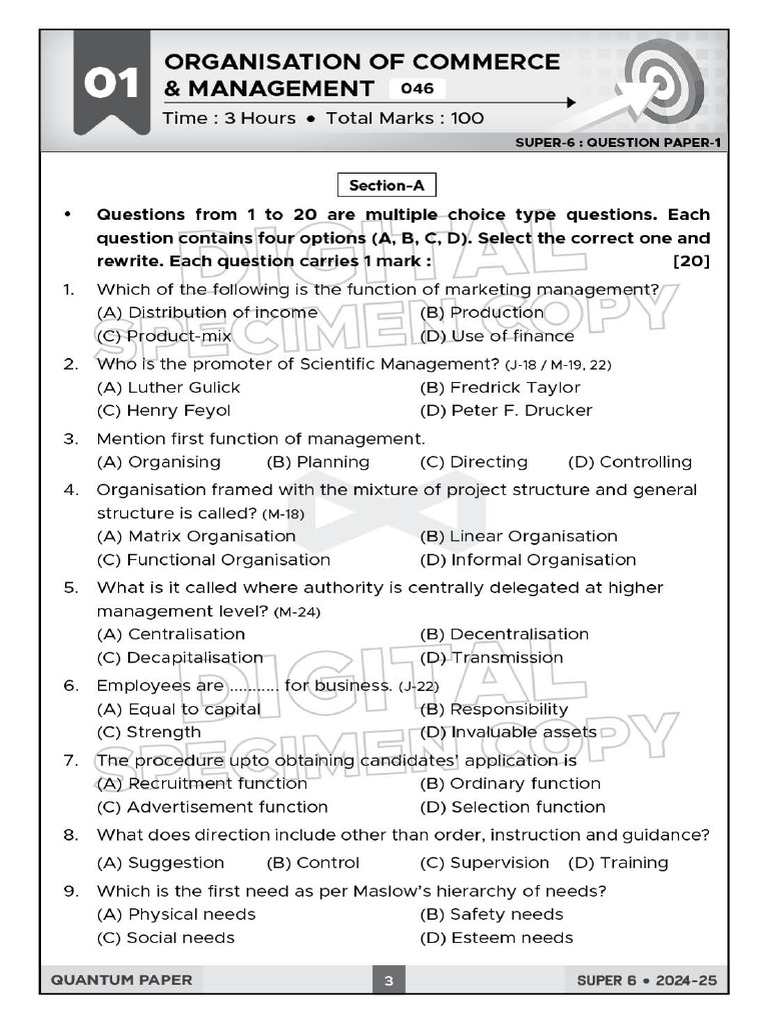 BA Question Paper Class 12 | PDF