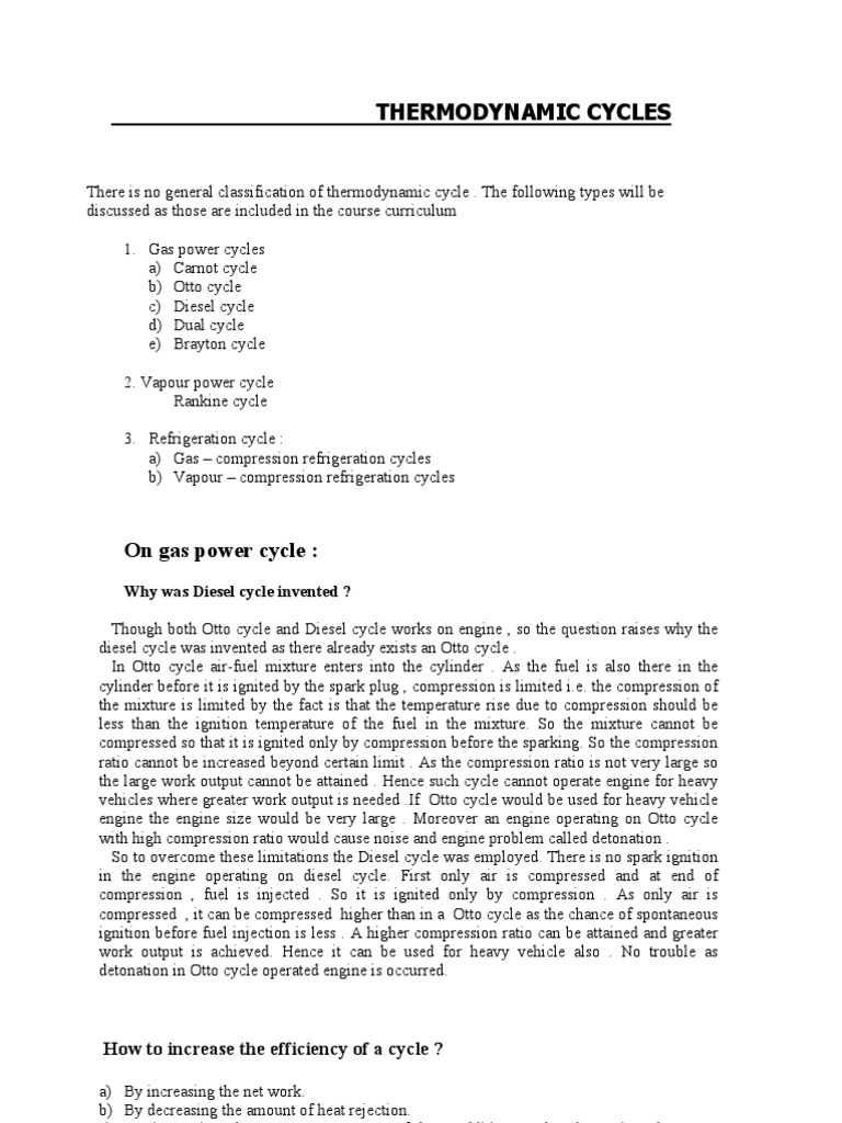 Thermodynamic Cycl | PDF