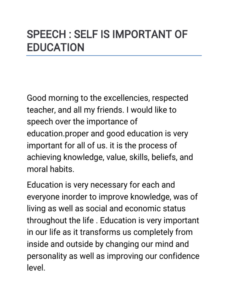 Speech - Self I-Wps Office | PDF