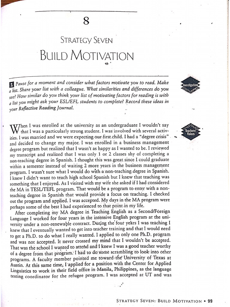 Strategy 7 Build Motivation | PDF