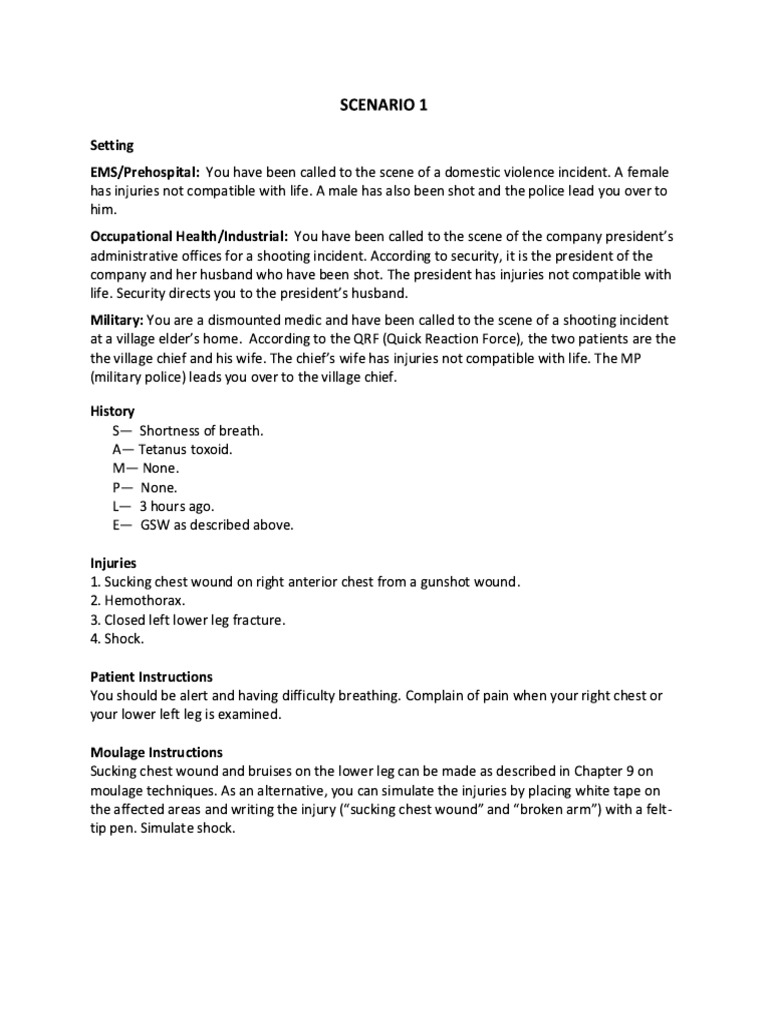 Trauma Scenario | PDF