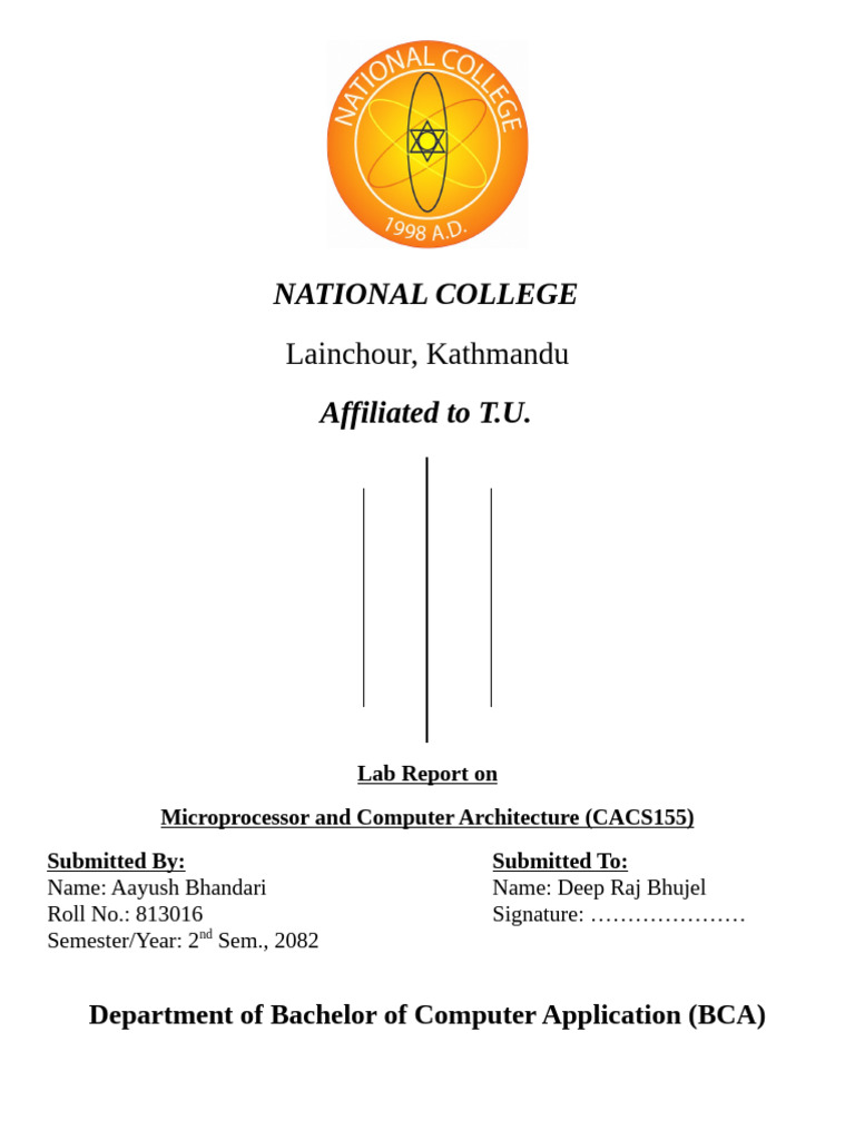 Lab Report on Microprocessor Programming | PDF
