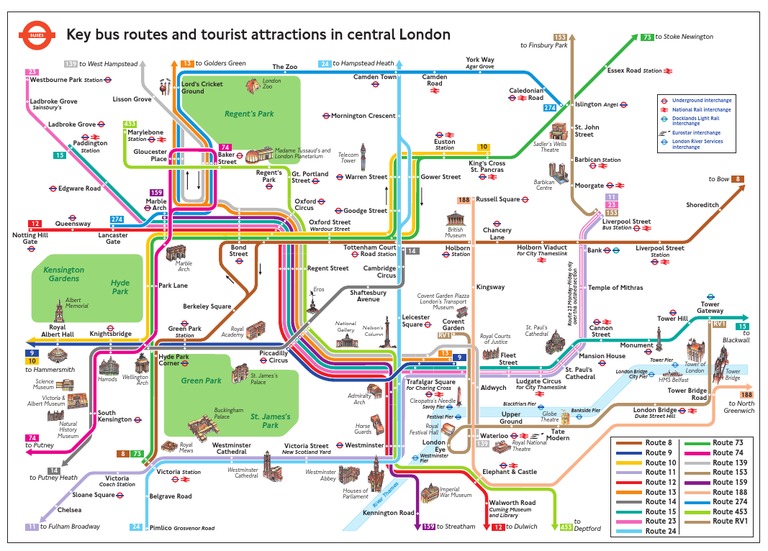 Central London Tourist and Bus Map | PDF | London | Railway
