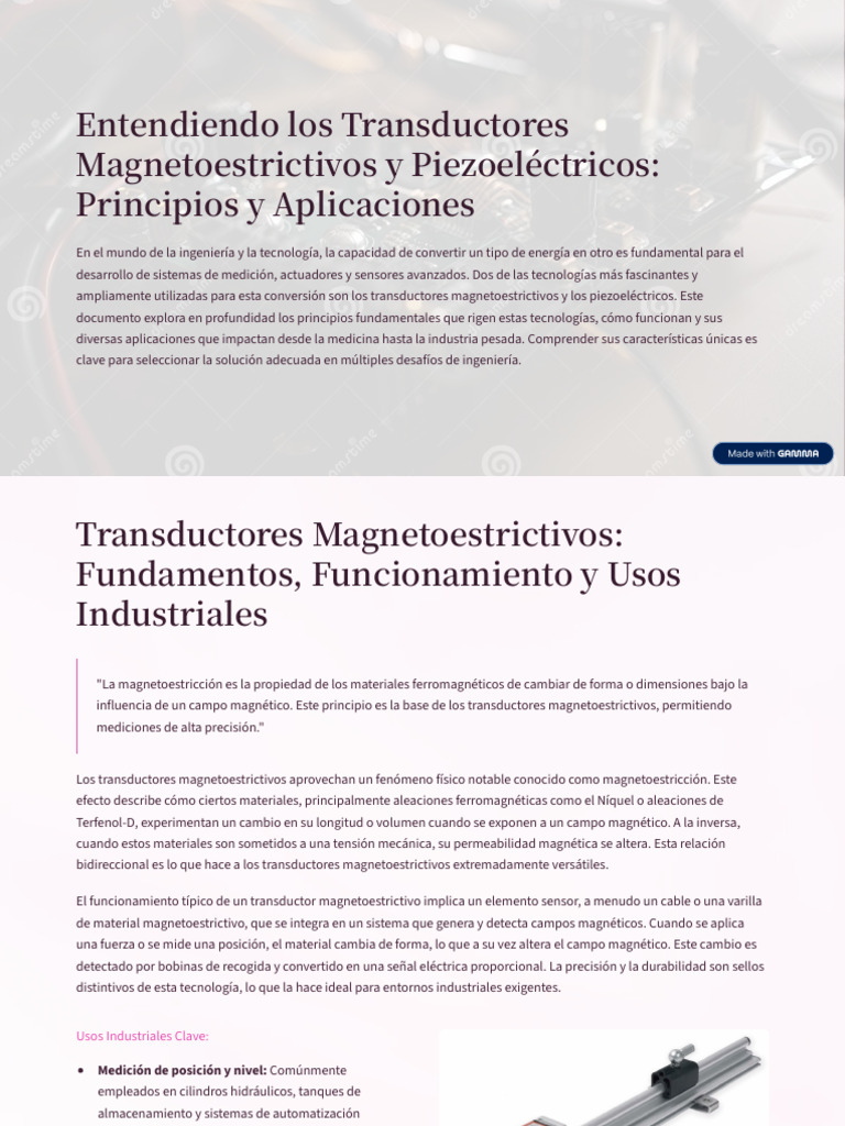 Transductores Magnetoestrictivos: Usos y Principios | PDF ...