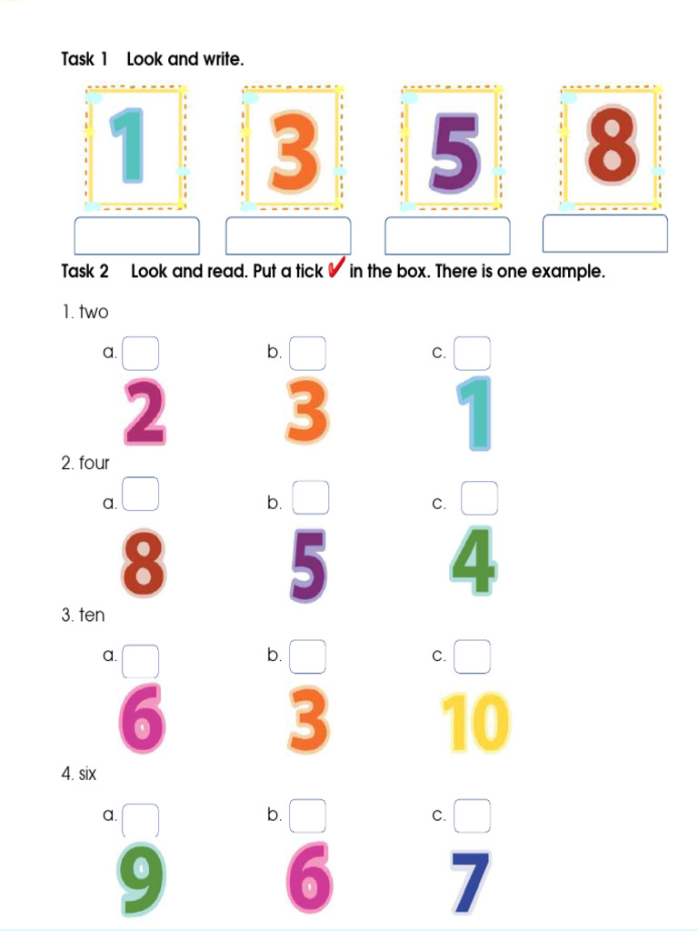 Number and Greeting Exercises for Kids | PDF | Stationery