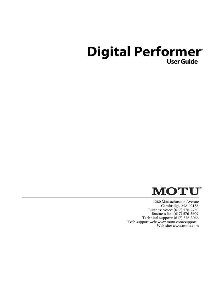 Manual Motu Digital Performer 11 (1104 Páginas) | PDF