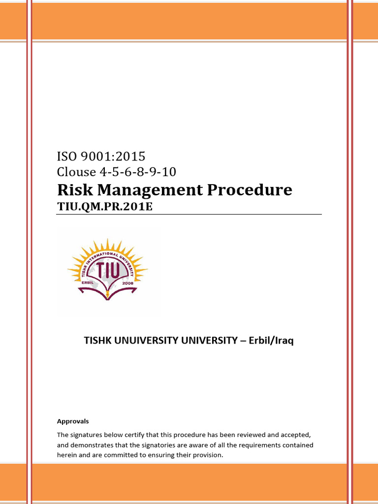 ISO 9001:2015 Risk Management Guide | PDF | Risk | Risk Management
