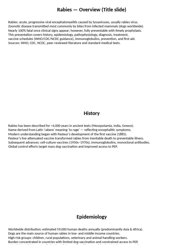 Comprehensive Rabies Overview Guide | PDF | Rabies | Health Sciences