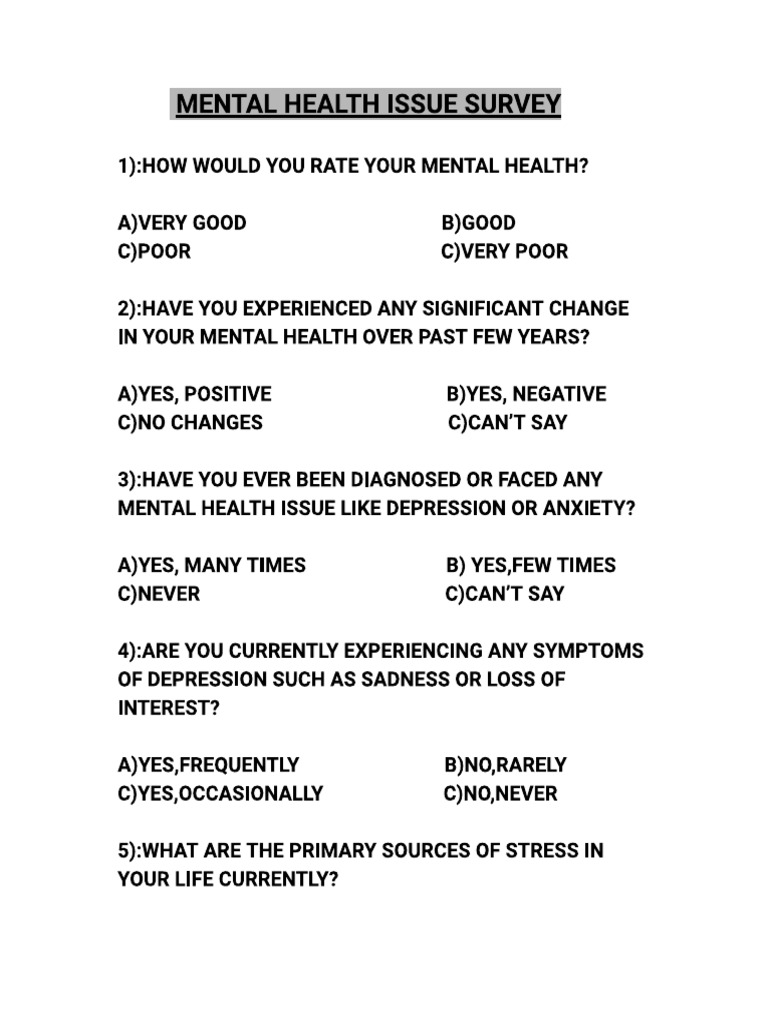 Survey Mental Health | PDF