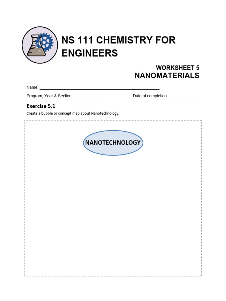 Nanotechnology Worksheet for Engineers | PDF