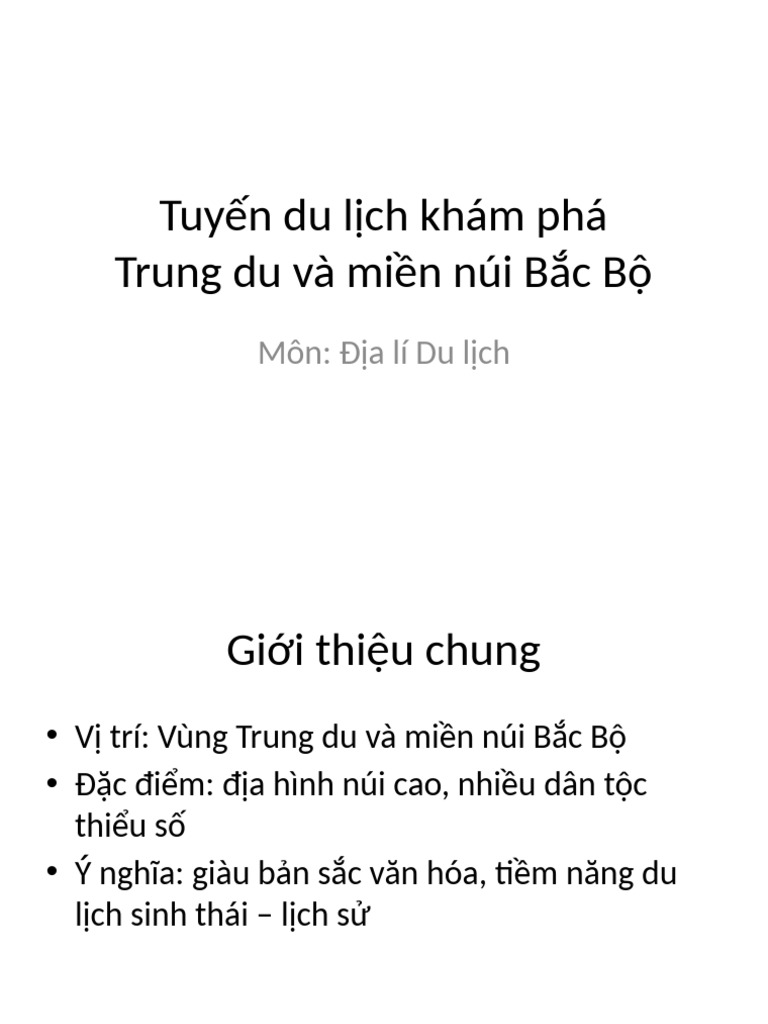 Tuyen Du Lich Trung Du Mien Nui Bac Bo | PDF