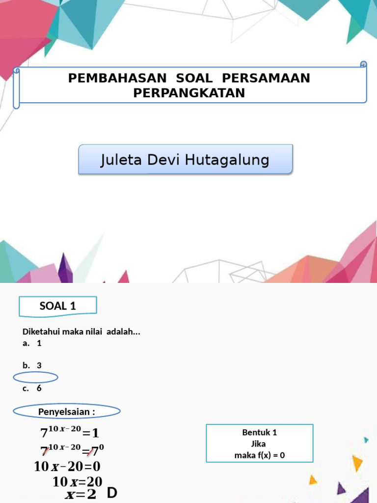 Pembahasan Soal Persamaan Perpangkatan | PDF