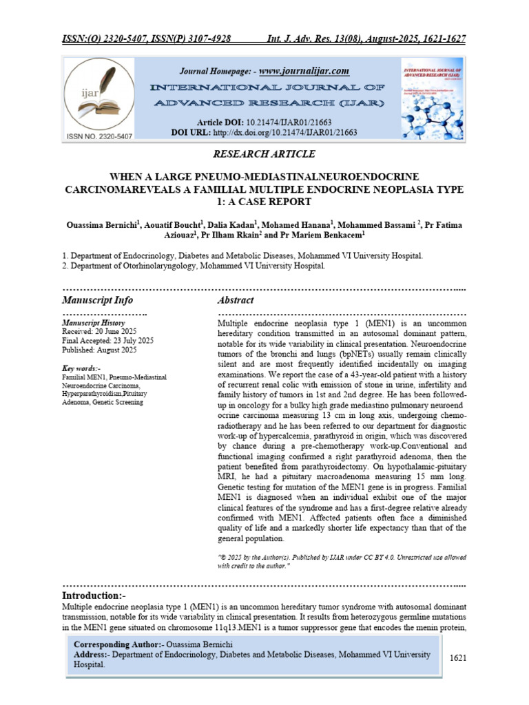 When A Large Pneumo-Mediastinalneuroendocrine Carcinomareveals A ...
