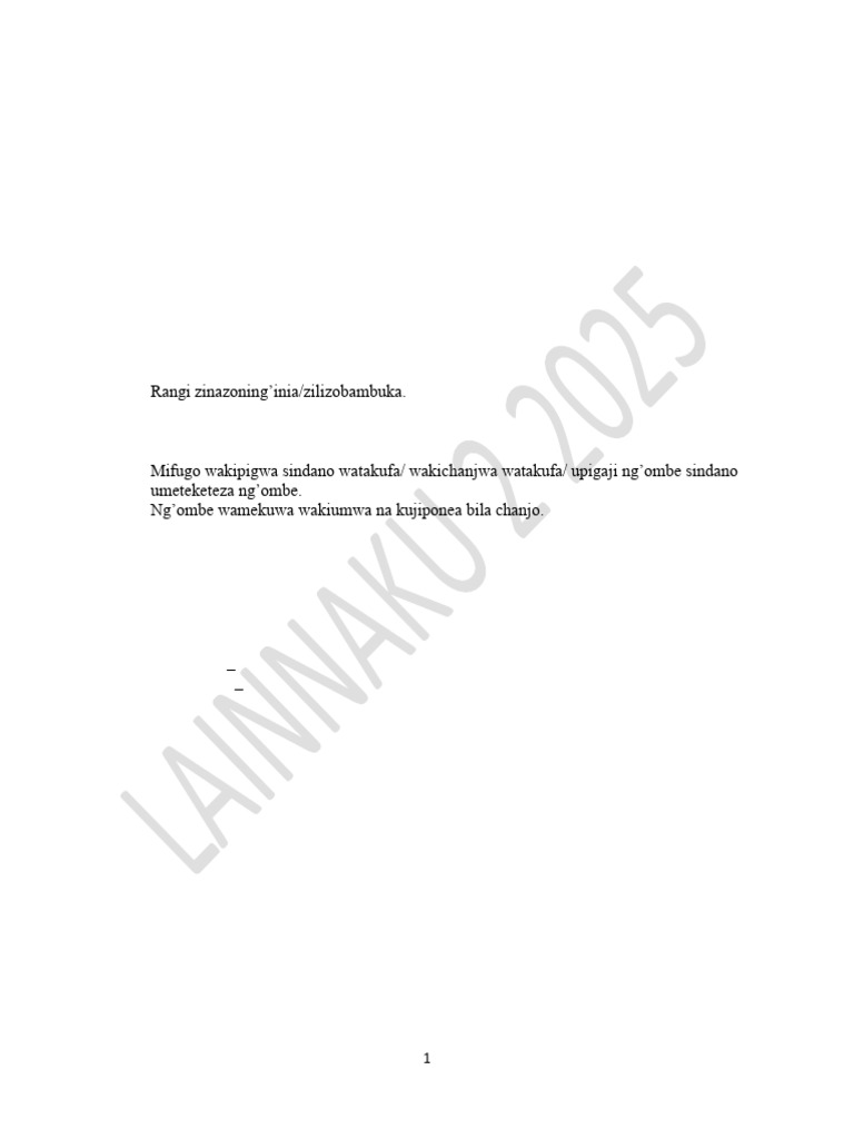 Kiswa Mwongozo Wa PP2 | PDF