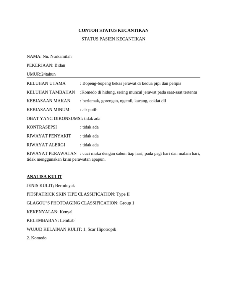 Contoh Status Kecantikan | PDF