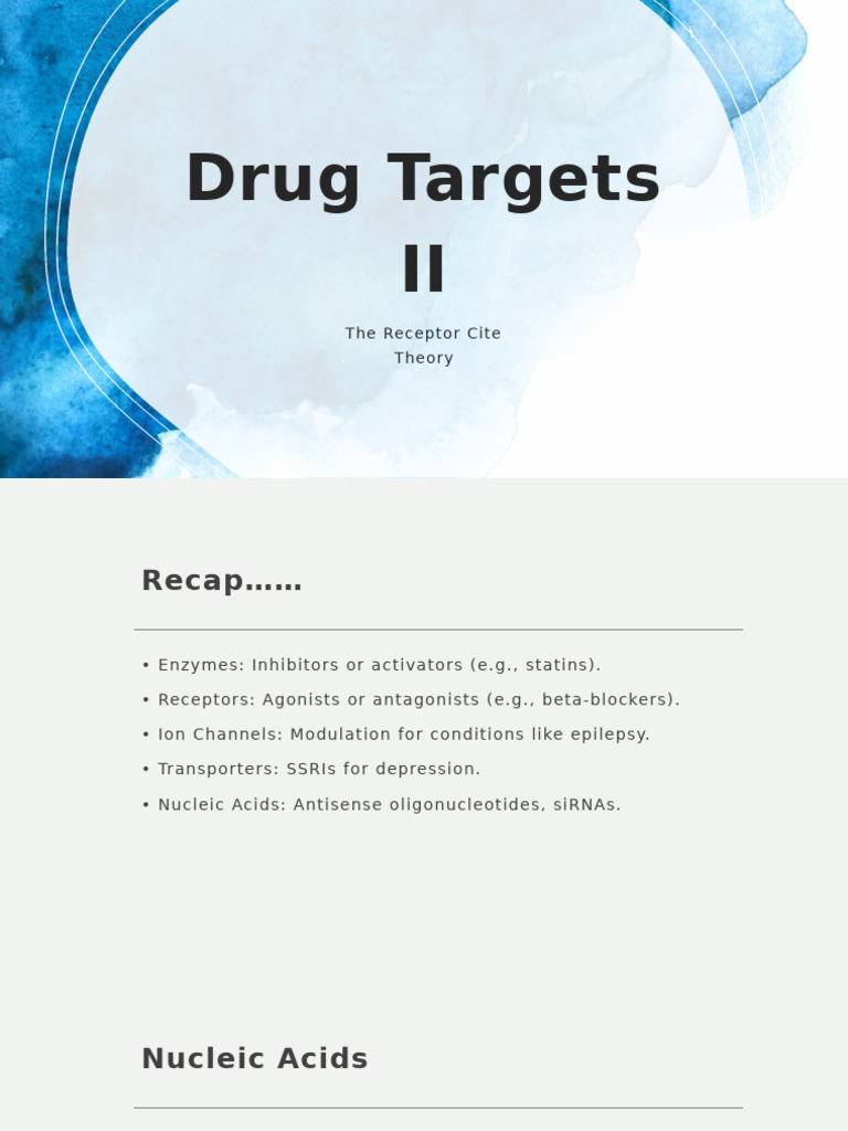 Lecture Drug Targets II PMC | PDF | Cell Signaling | Receptor ...
