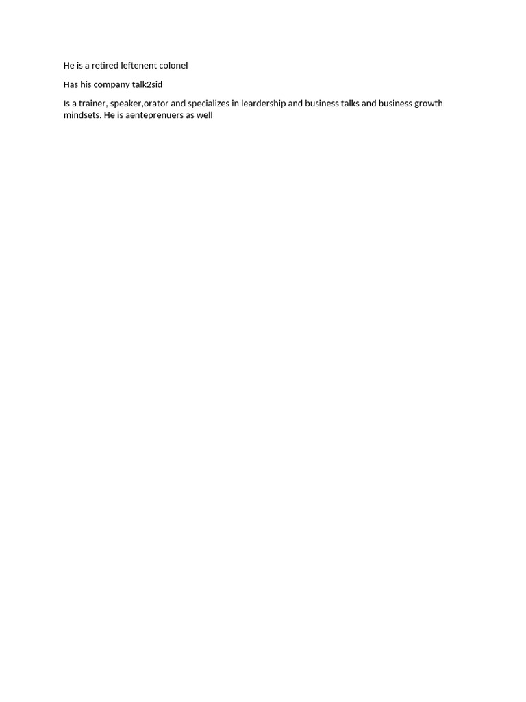 He Is A Retired Leftenent Colonel | PDF