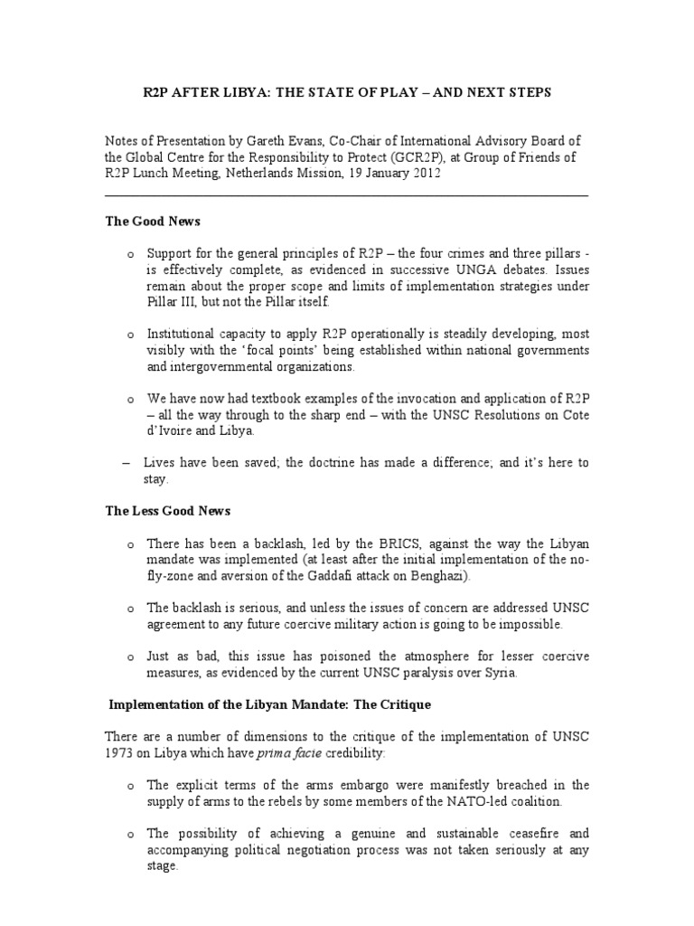 R2P After Libya | PDF | Responsibility To Protect | United Nations ...