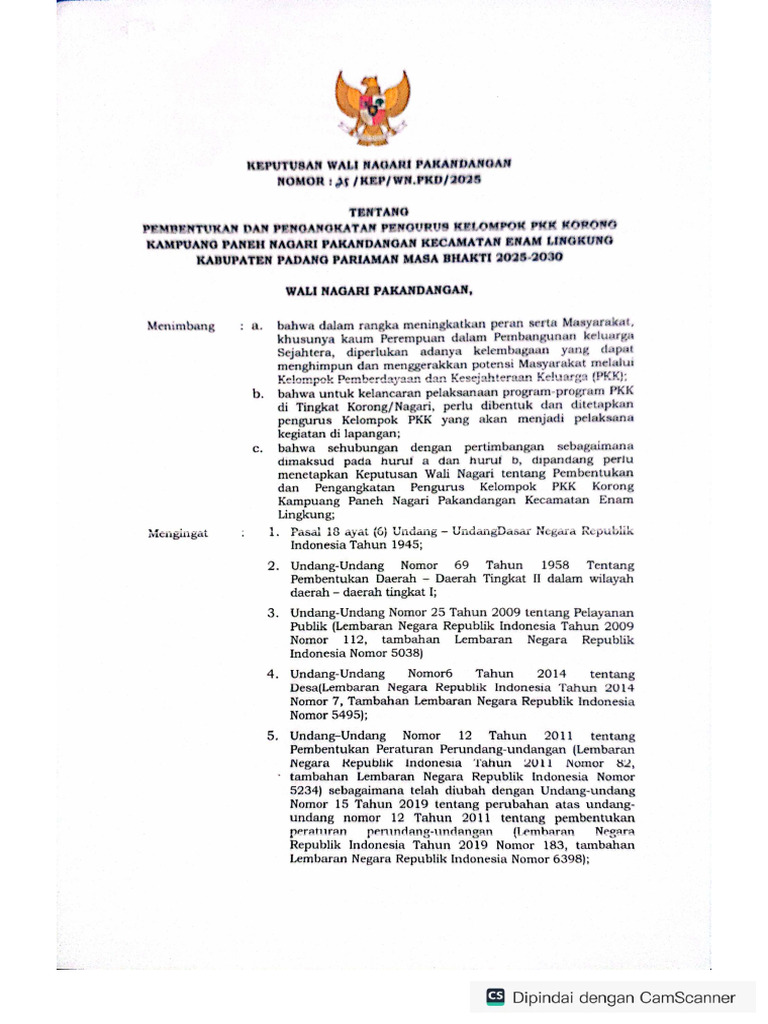 SK PKK Kampuang Paneh | PDF