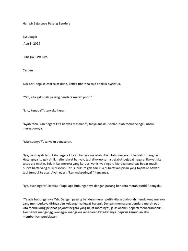 Hampir Saja Lupa Pasang Bendera | PDF