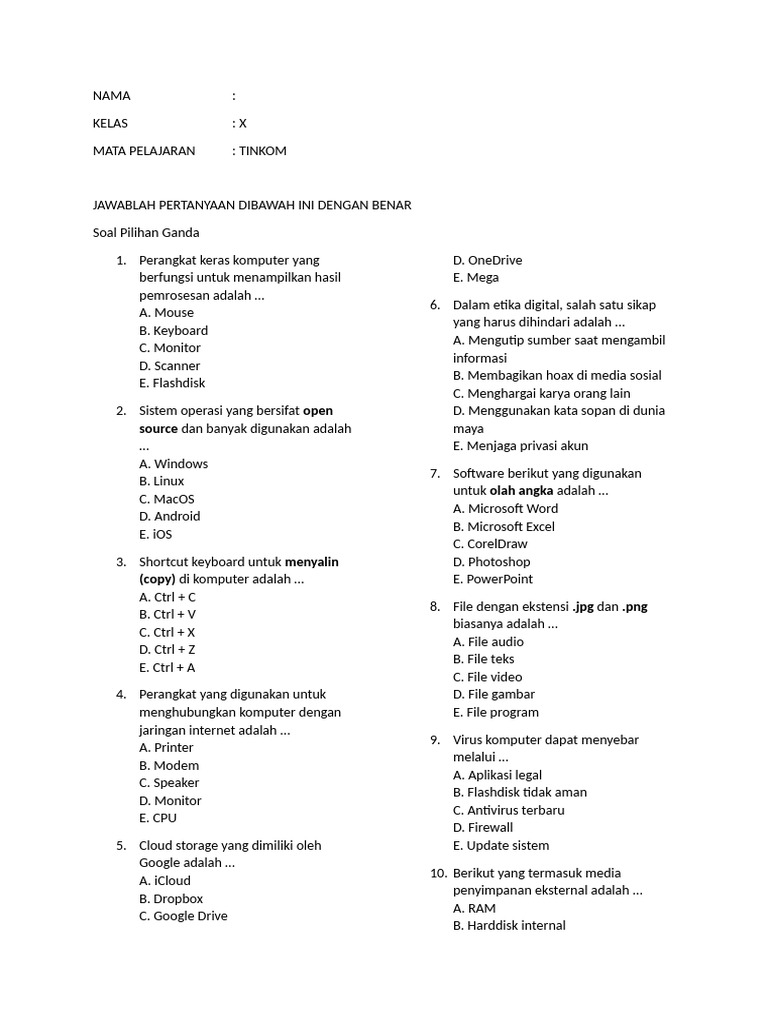 Tinkom X 1234567 | PDF