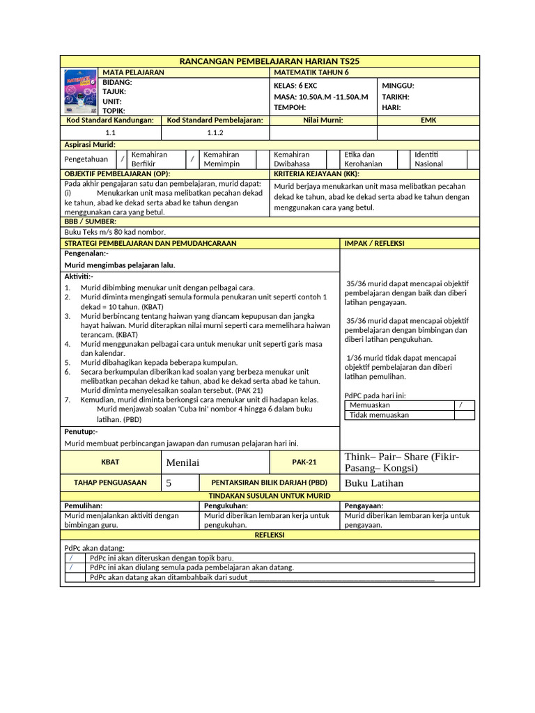 Rph Tahun 6 Exc (28 Okt) | PDF