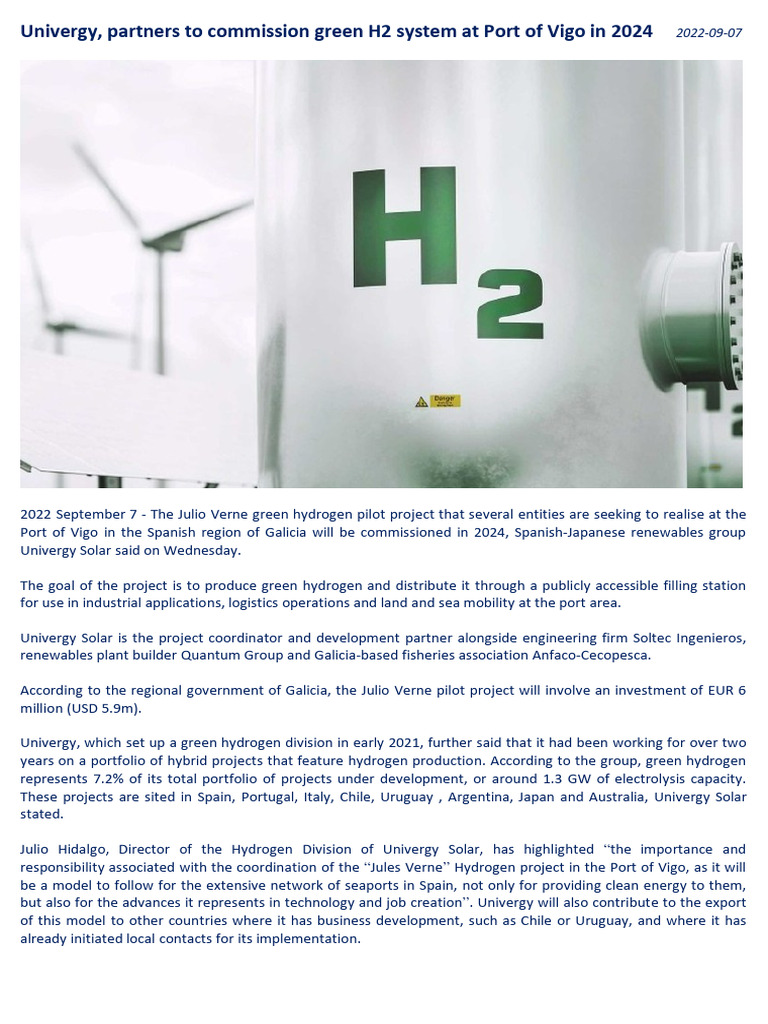 Univergy Solar Hydrogen Green Energy | PDF | Renewable Energy ...