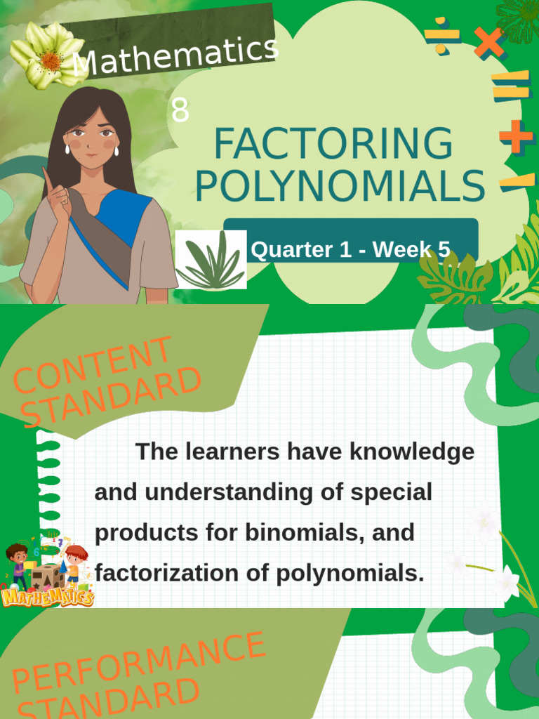 Math 8 Quarter 1 Week 5 | PDF | Factorization | Polynomial