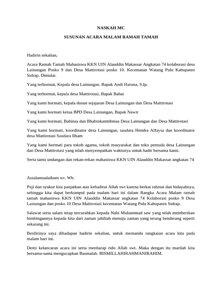 Naskah MC | PDF