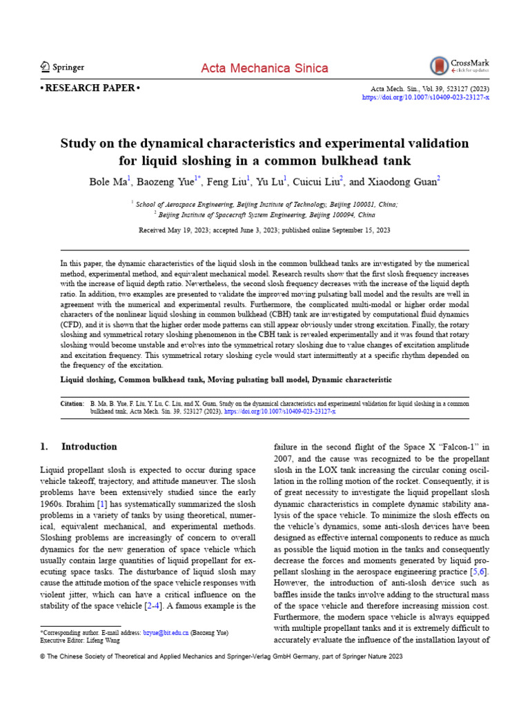 Study On The Dynamical Characteristics and Experimental Validation For ...