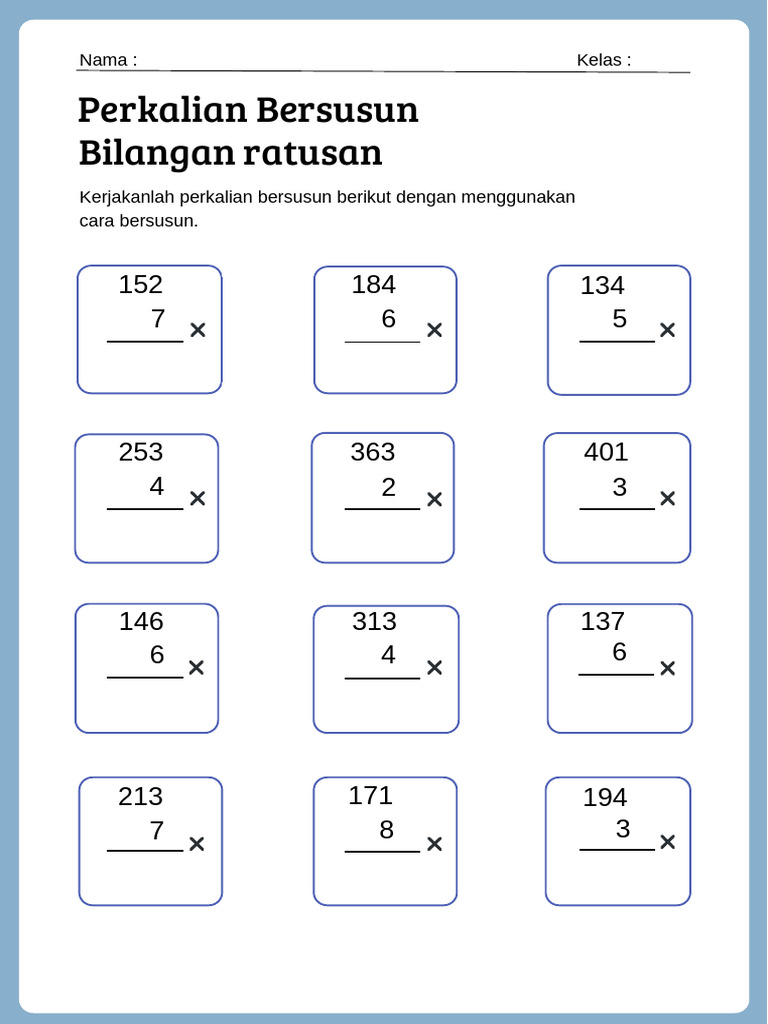 Perkalian Bersusun Bilangan Ratusan | PDF
