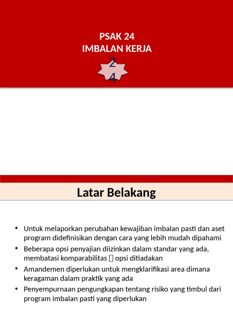 PSAK 24: Imbalan Kerja dan Perubahannya | PDF