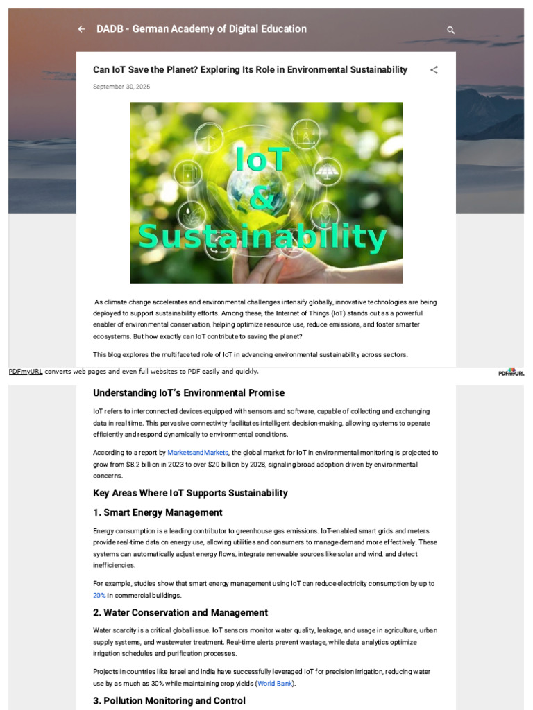 Can IoT Save The Planet Exploring Its Role in Environmental ...