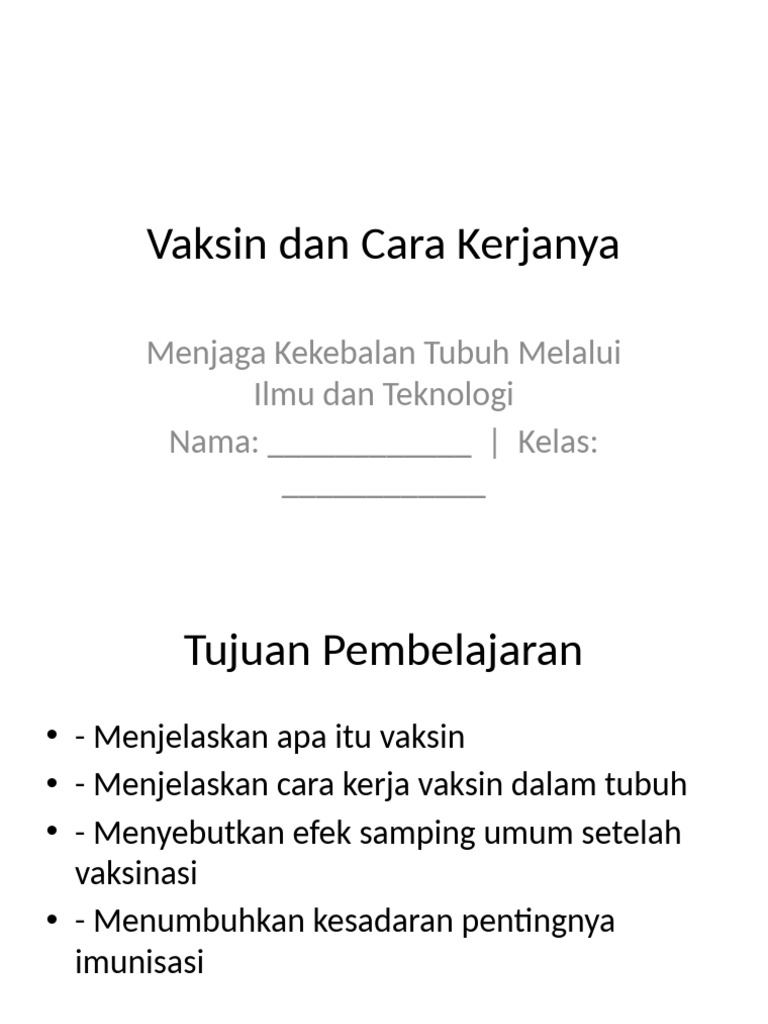 Template PPT Vaksin Dan Cara Kerjanya | PDF