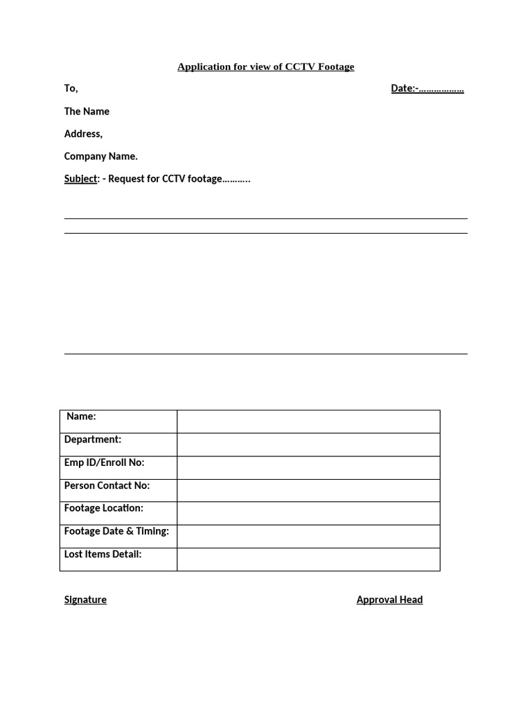 CCTV Footage Form NEW | PDF