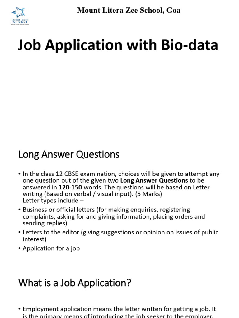 Class 12 Job Application Guide | PDF