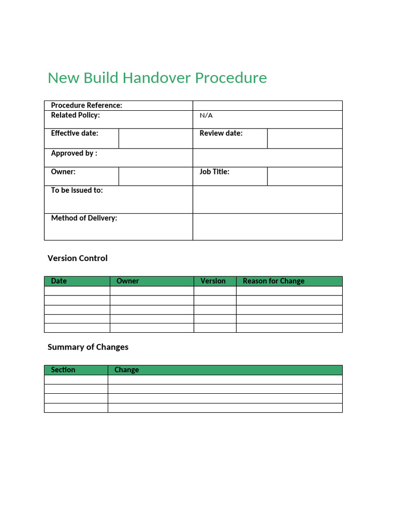 Am05a Handover Procedure | PDF | Lease | Leasehold Estate