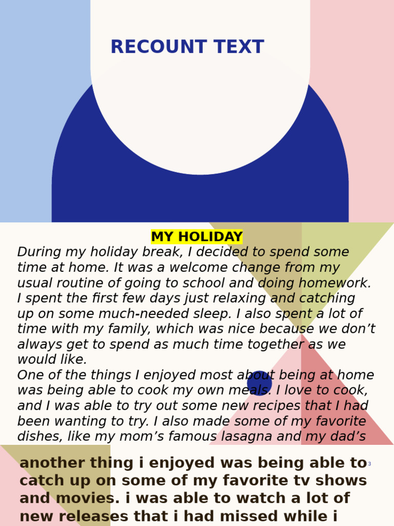 My Holiday Break: A Recount Text Guide | PDF | Semantics | Language ...