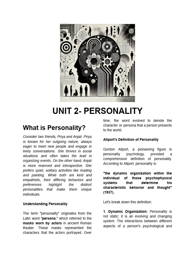 Unit 2 - Personality | PDF | Unconscious Mind | Mind