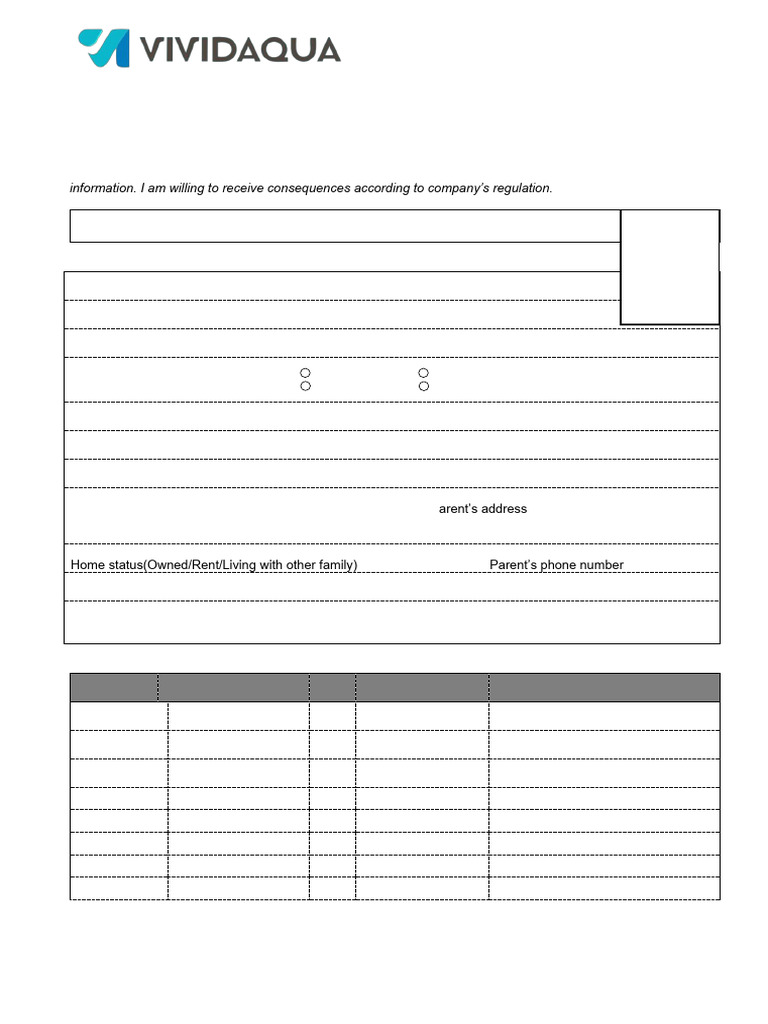 001hr2024-Employee Application Form | PDF