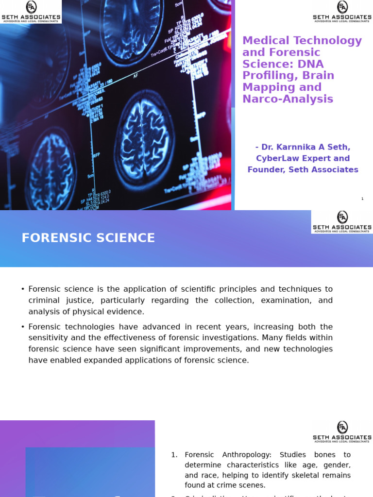 Medical Technology and Forensic Science - DNA Profiling, Brain Mapping ...