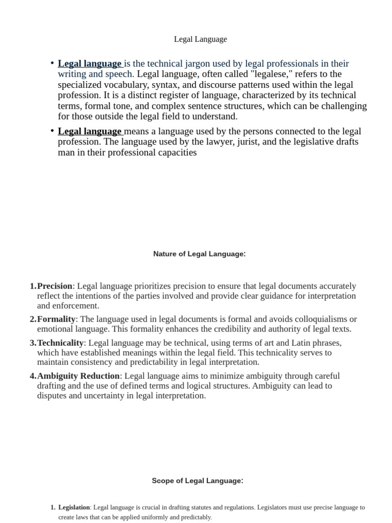 Understanding Legal Language and Its Use | PDF | Ambiguity | Linguistics