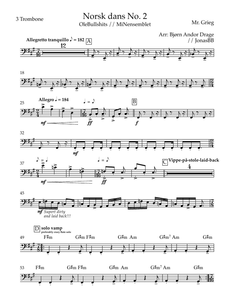 Arrangement pour 3 trombones et flûte | PDF
