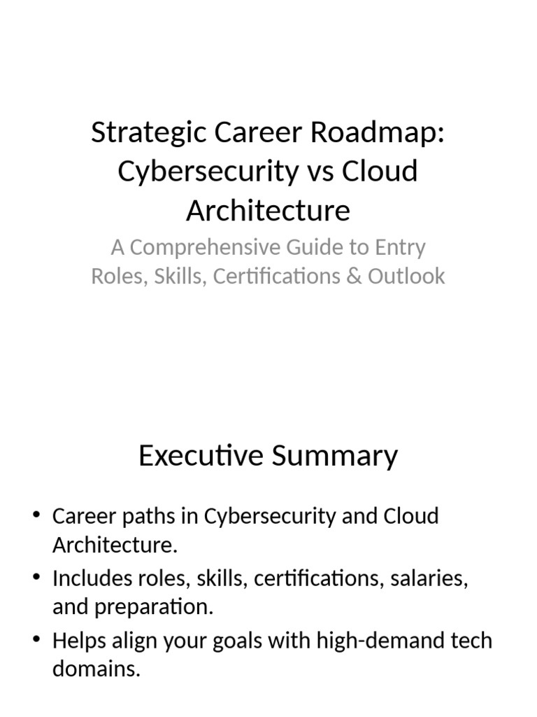 Cybersecurity Vs Cloud Architect Careers | PDF | Cloud Computing | Security