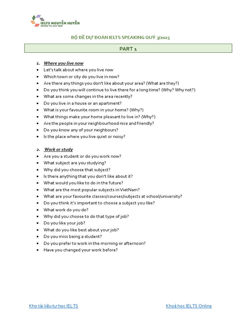 IELTS Speaking Practice Questions | PDF | Clothing
