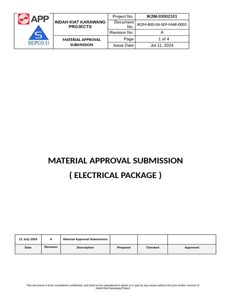 Electrical Package Material Approval | PDF