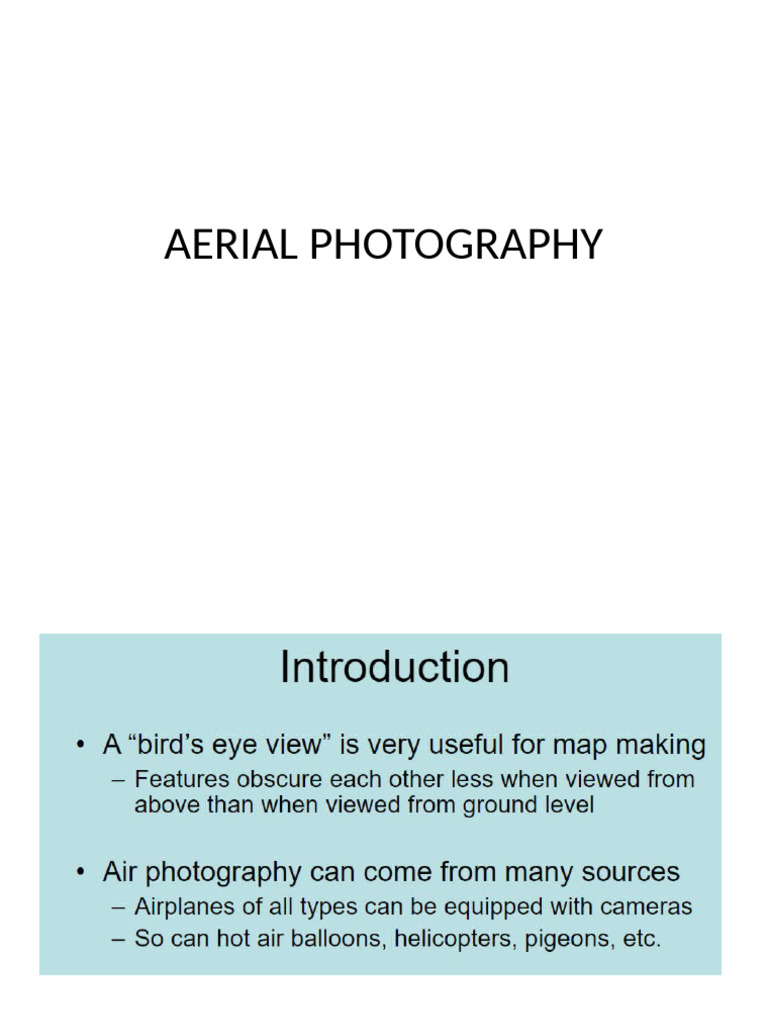 Aerial Photography Types and Techniques | PDF