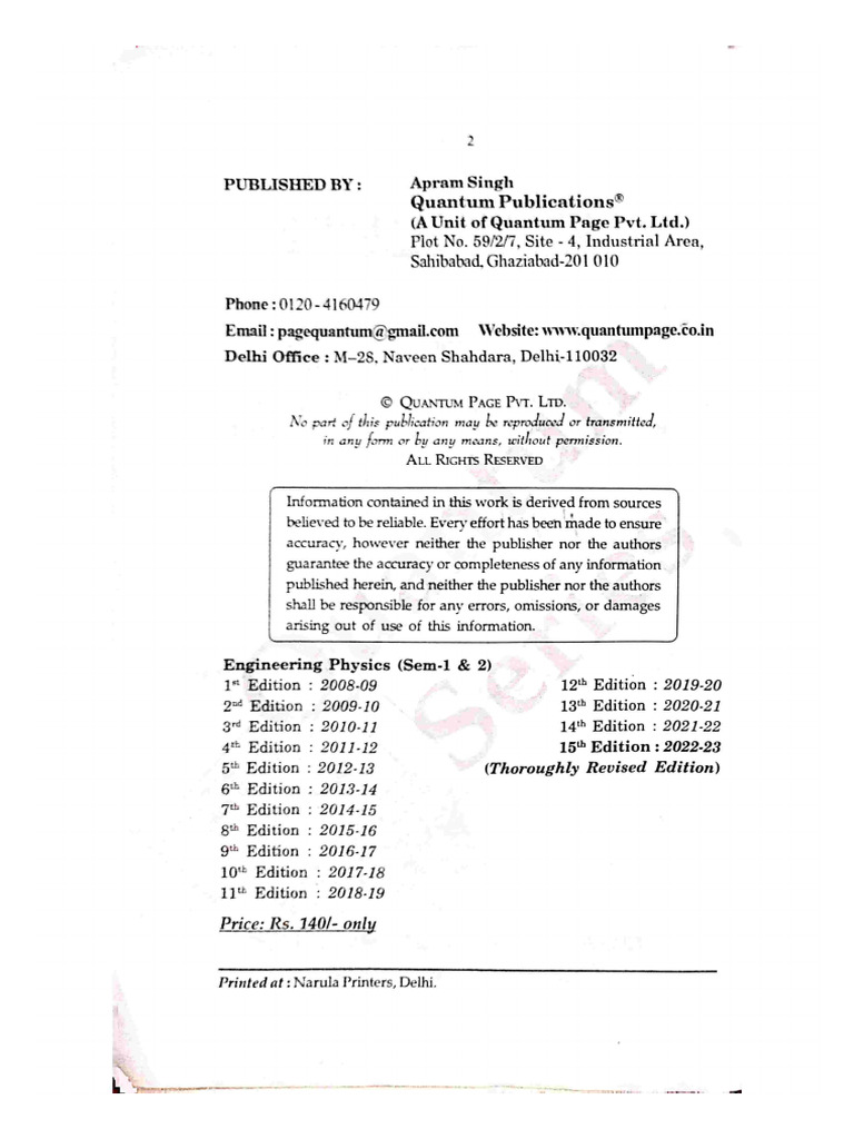 Engineering Physics Quantam | PDF