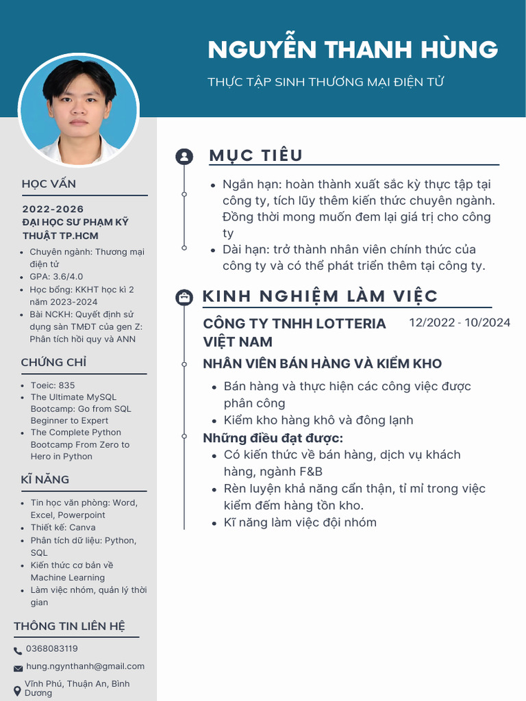 Blue and Gray Simple Professional CV Resume | PDF