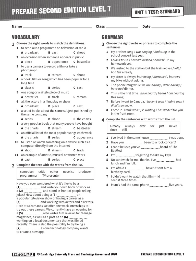 Level 7 Answer Key Guide | PDF | Subject (Grammar) | Syntax